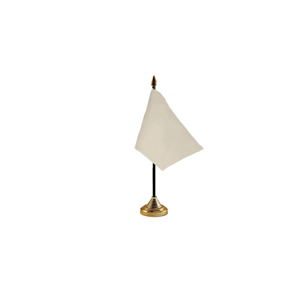 Plain White Small Table Flags 12 Pack | The Flag Wholesaler