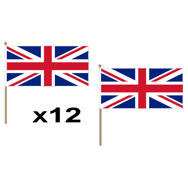 Union Jack Hand Flags 12 Pack | The Flag Wholesaler