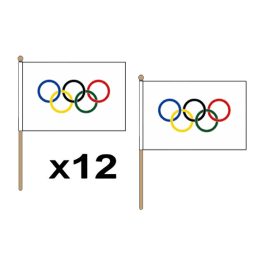 Olympic Hand Flags 12 Pack | The Flag Wholesaler